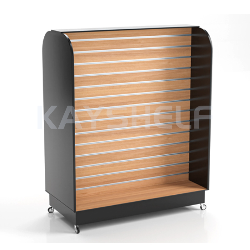 Buy Maple MDF Wooden Two Sided Slatwall Display Stand from China ...