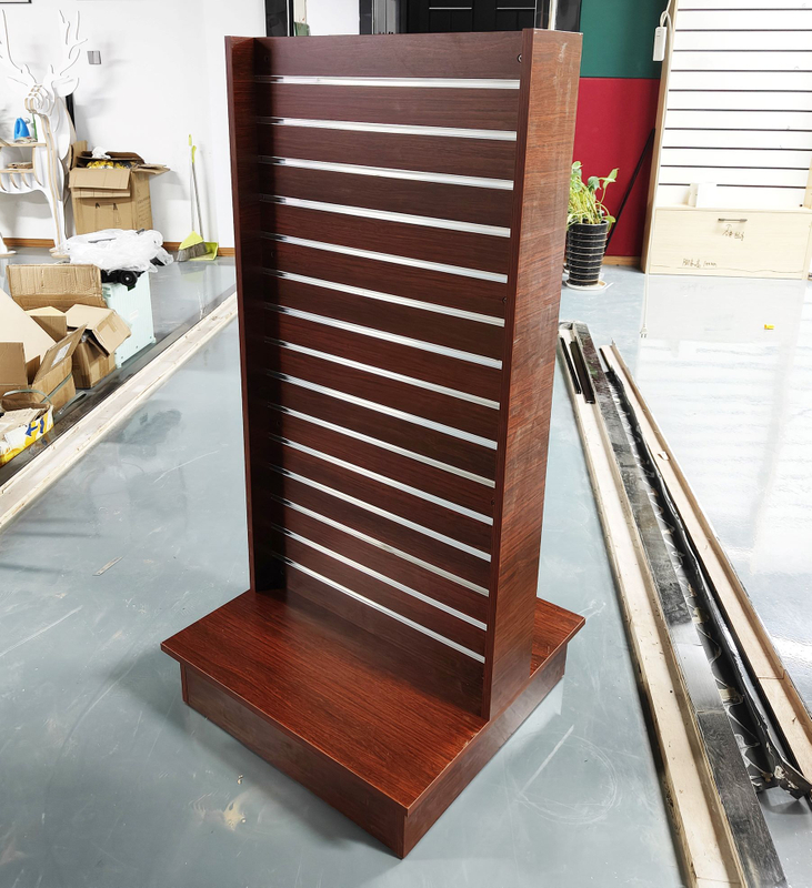 Buy Maple MDF Wooden Two Sided Slatwall Display Stand from China ...