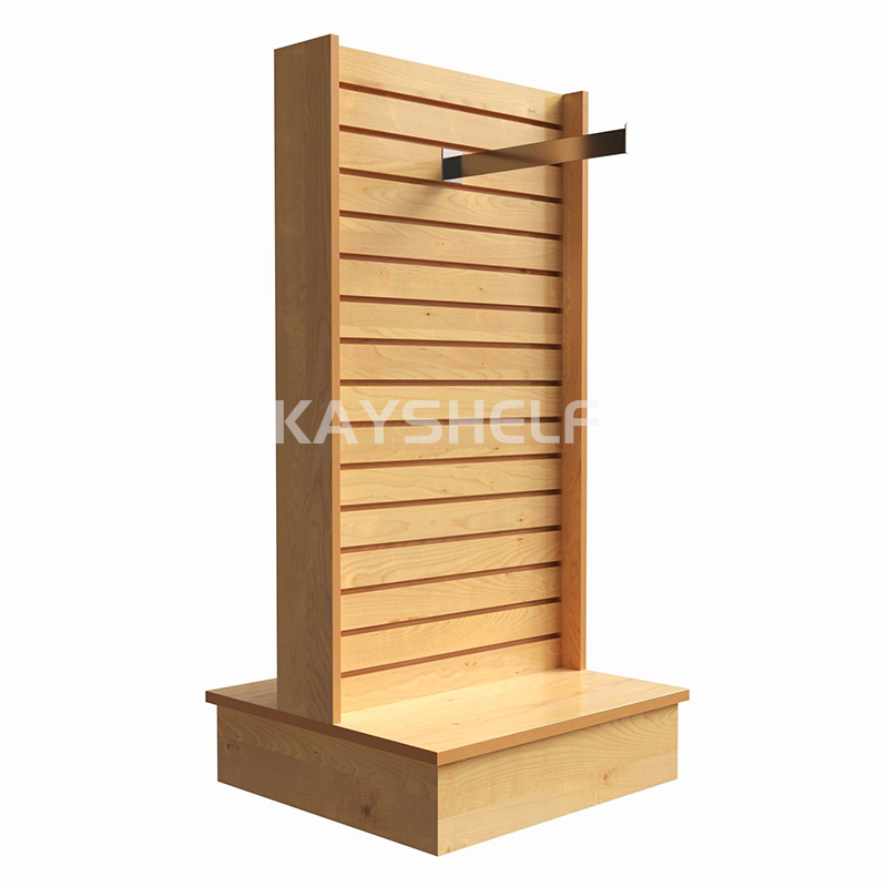 Buy Maple MDF Wooden Two Sided Slatwall Display Stand from China ...